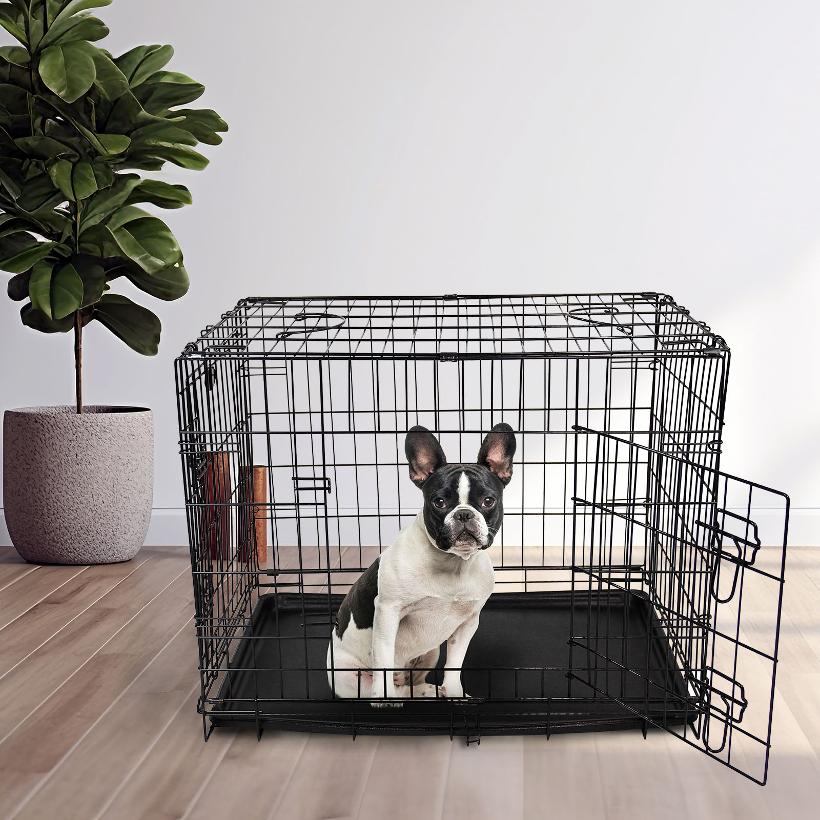 30in Black Metal Dog Cage FED 21048 - Welcome to Actiaspet