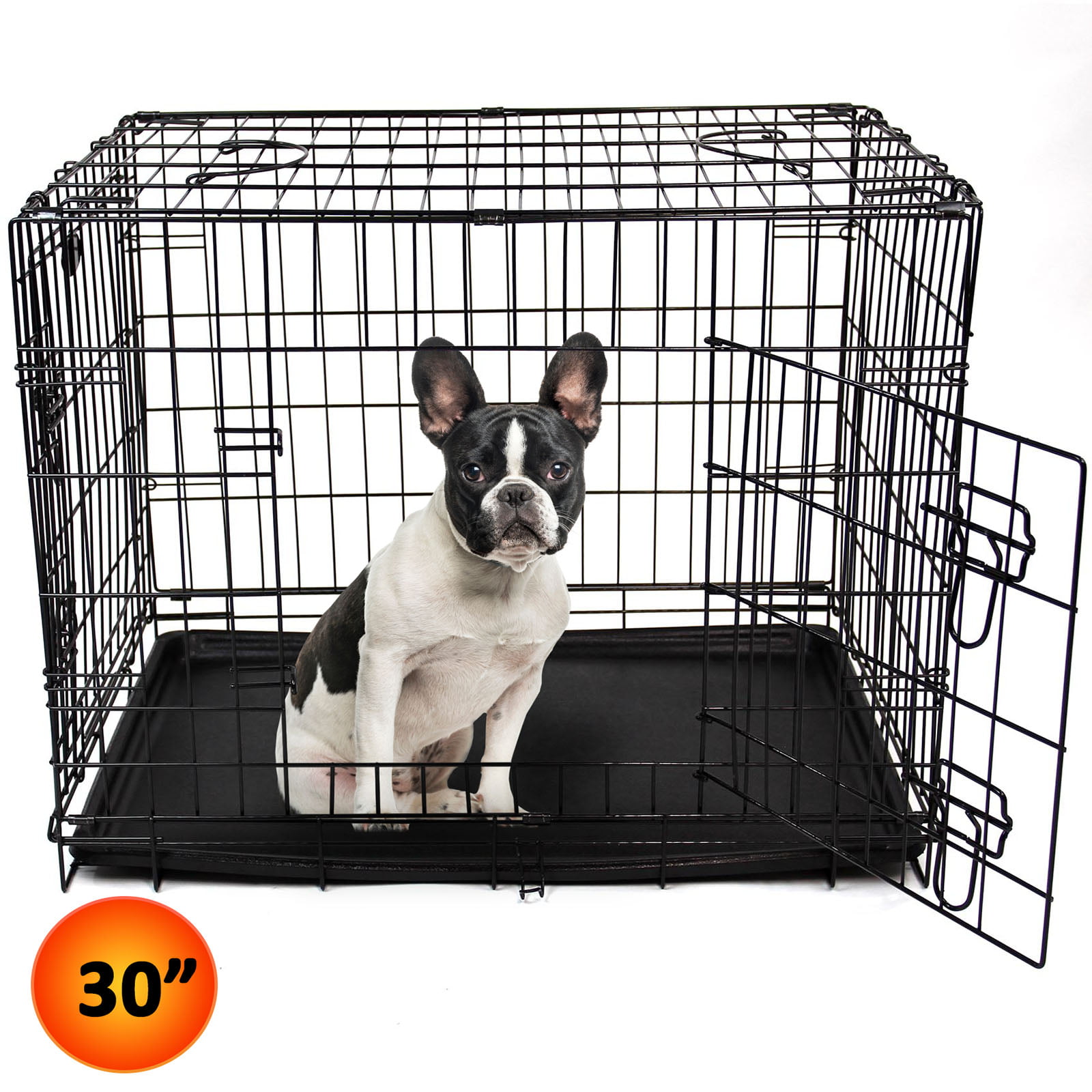 30in Black Metal Dog Cage FED 21048 - Welcome to Actiaspet