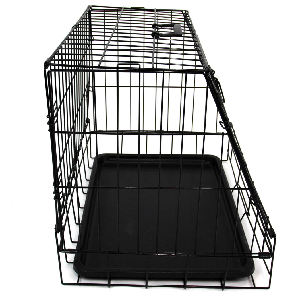 24in Sloping Black Metal Dog Cage FED 21571 - Welcome to Actiaspet