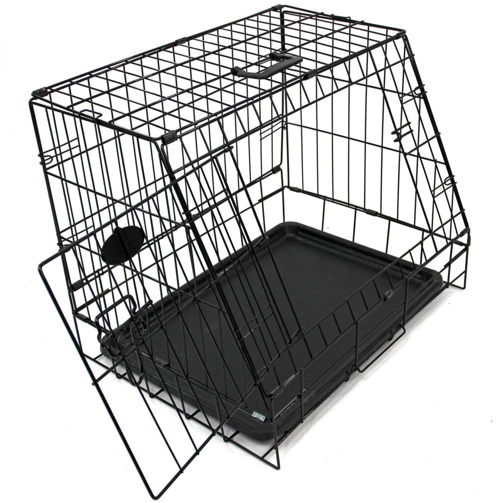 24in Sloping Black Metal Dog Cage FED 21571 - Welcome to Actiaspet