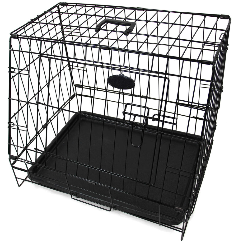 24in Sloping Black Metal Dog Cage FED 21571 - Welcome to Actiaspet